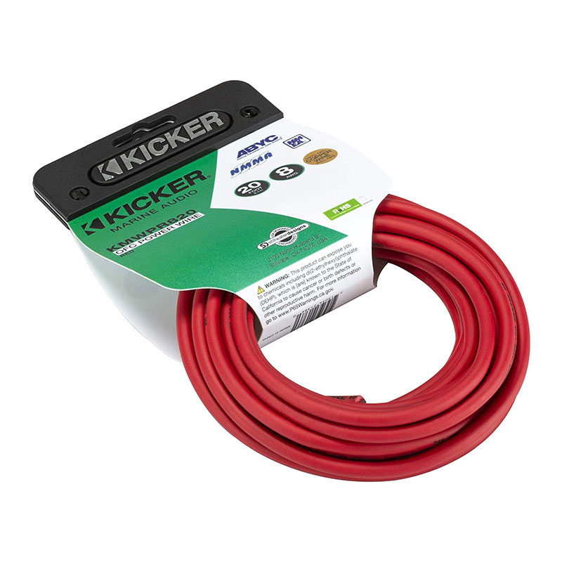 Kicker KMWPR820 Marine 8AWG Power Wire, 20Ft, Red - Marine Stereo