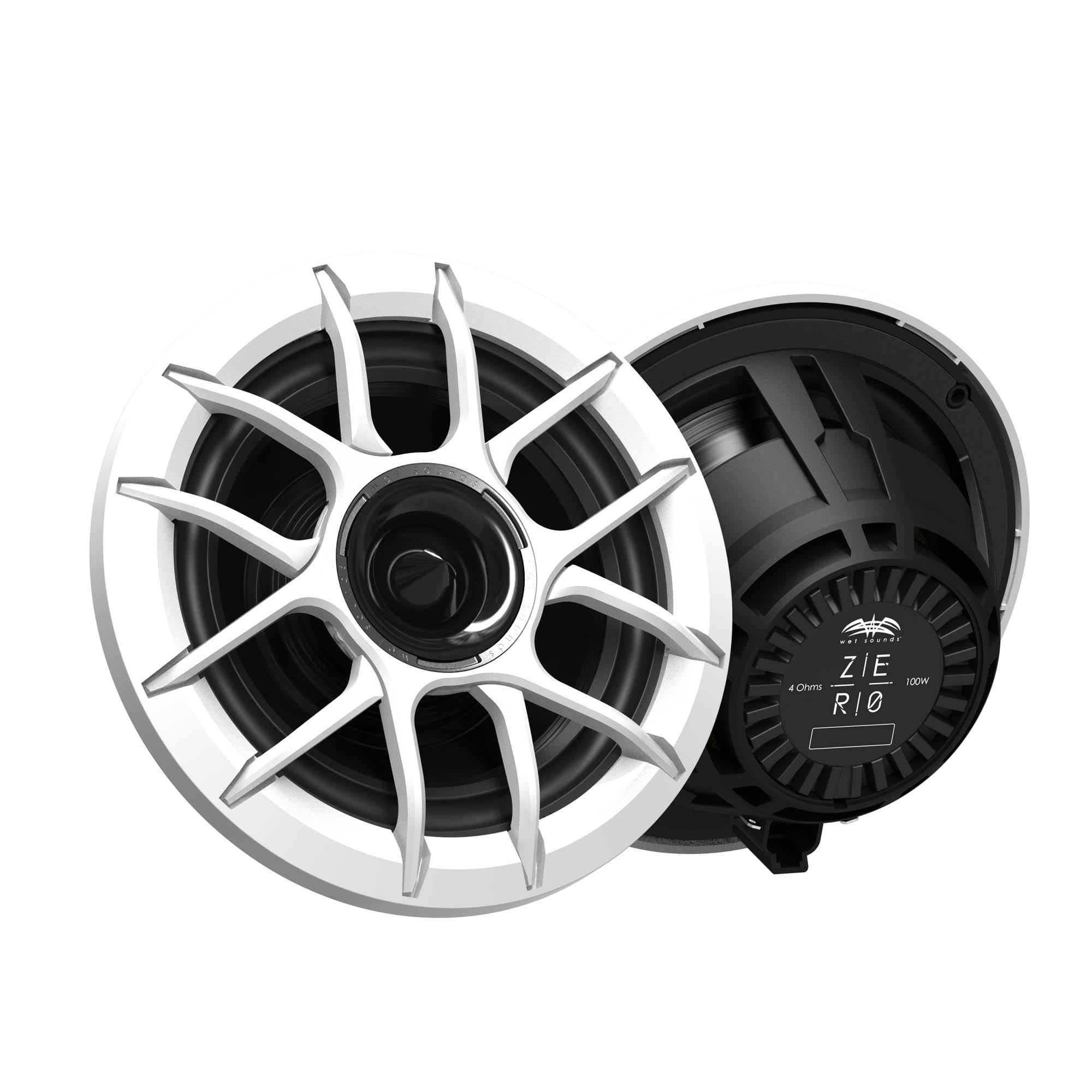 Wet Sounds ZERO 6-W 6.5" Marine Speakers with Horn Tweeters White Pair ...