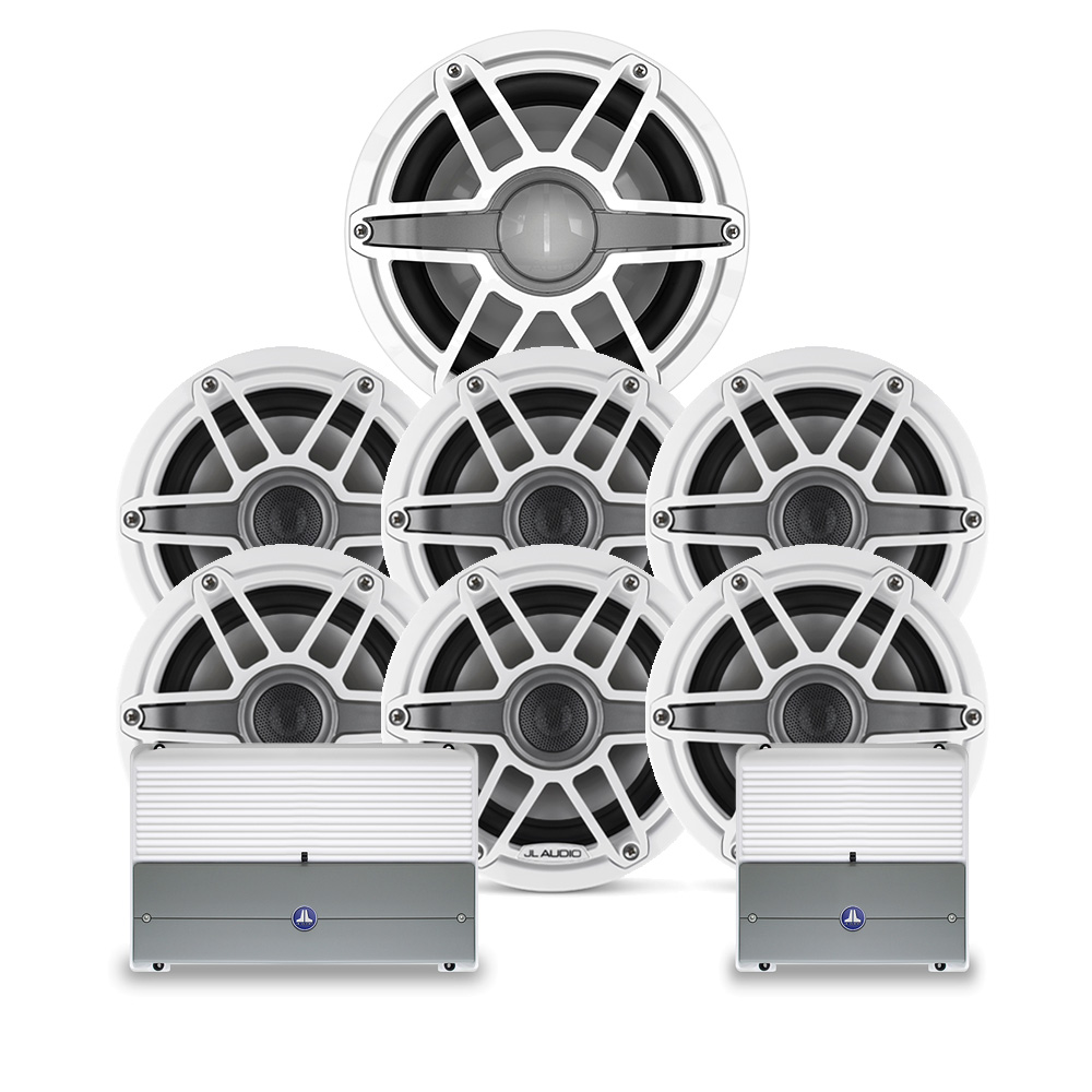 JL Audio M6 6.5" White Sport 6 Speaker + 1 Subwoofer Stereo Package ...